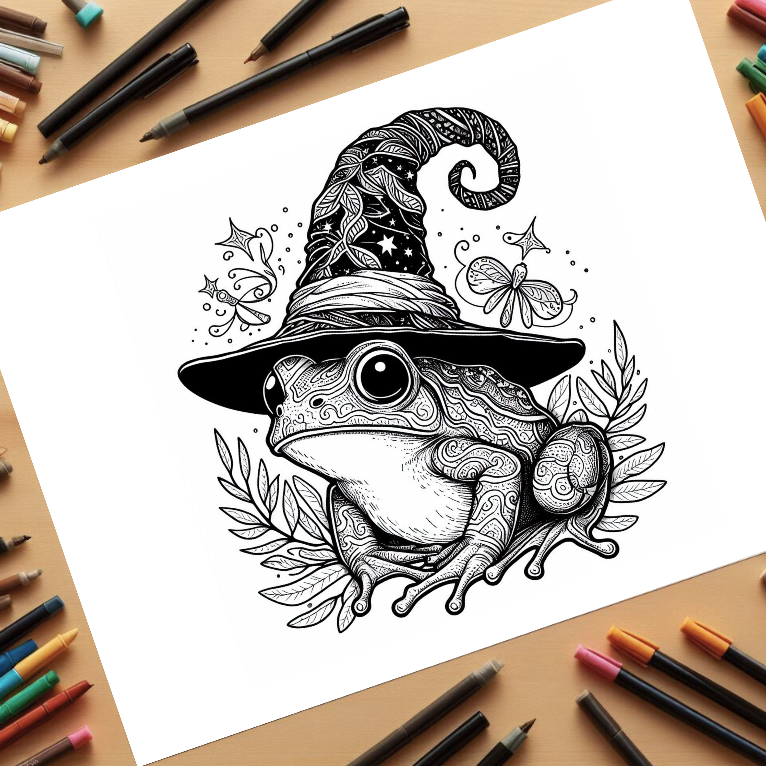 Wizard Frogs COLOURING PAGES 33 Printable Unique Coloring Pages, Fun for Kids and Adults - Etsy