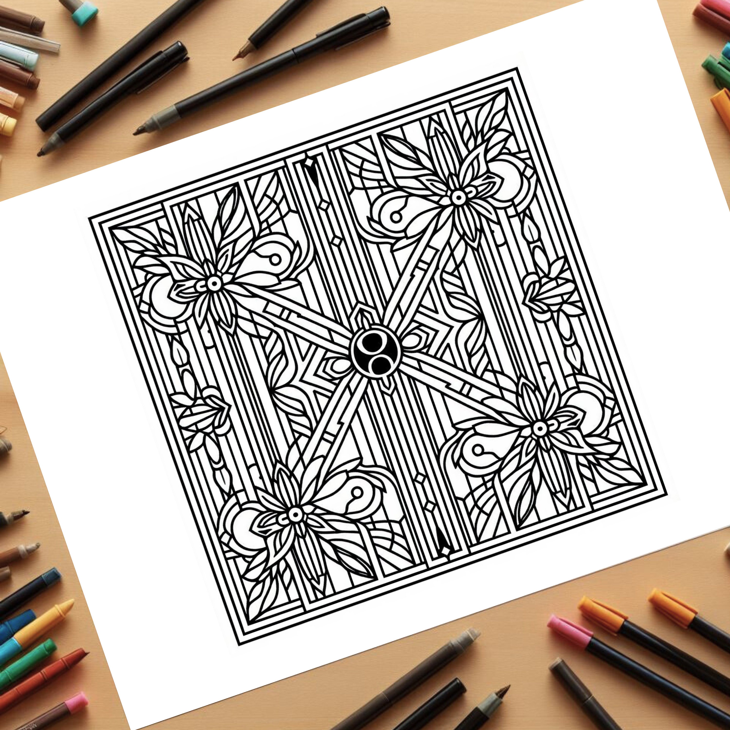 Simple Art Deco Patterns COLOURING PAGES 24 Printable Coloring Pages ...