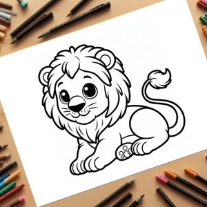 Cute Lions COLOURING PAGES 24 Printable Coloring Pages, for Toddlers ...
