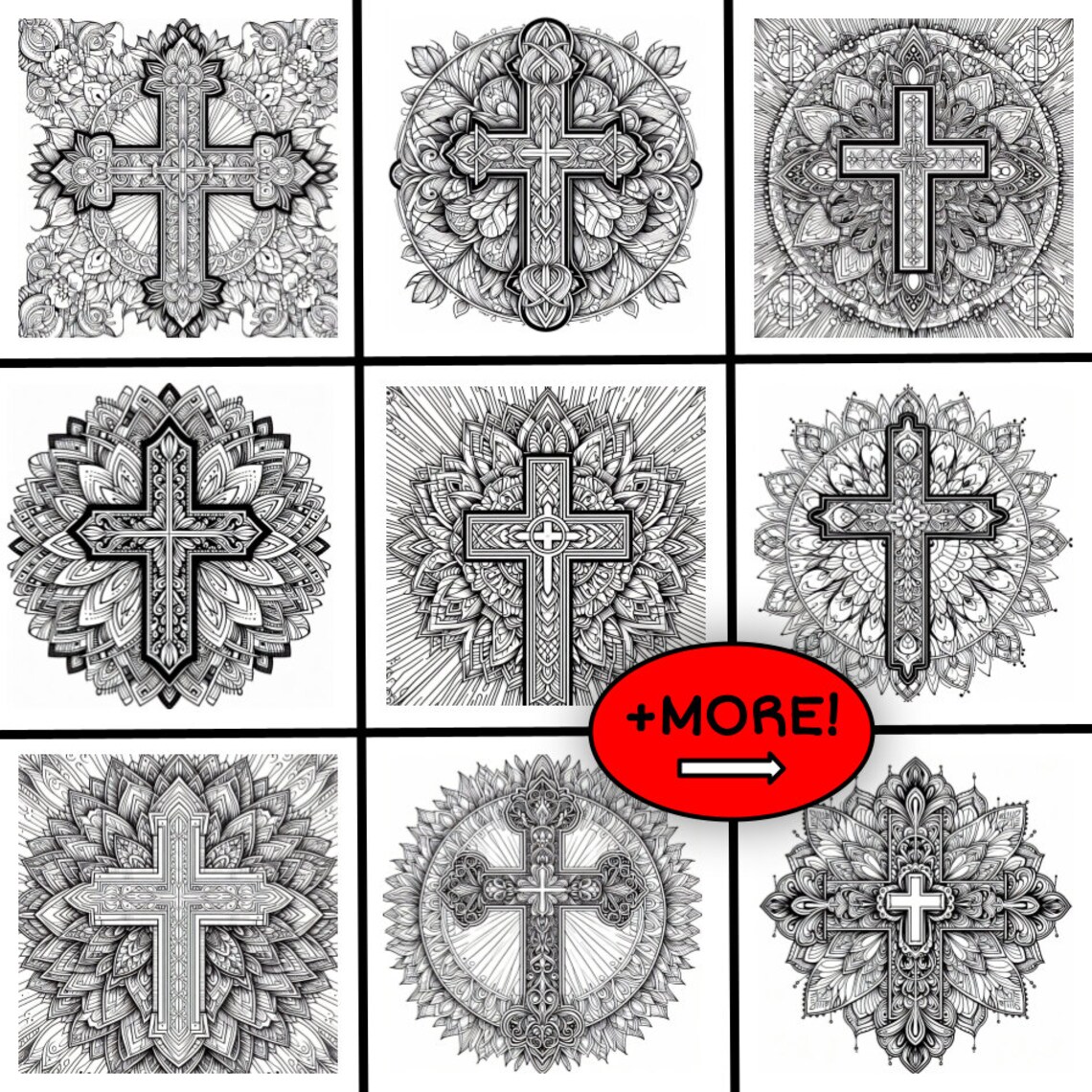 Christian Cross Mandala COLOURING PAGES 21 Printable Coloring Pages ...