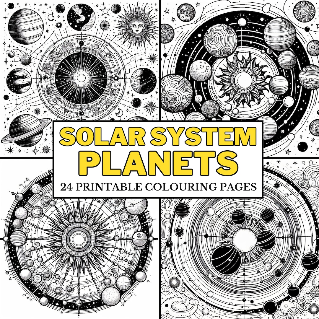 Planets COLOURING PAGES 24 Printable Coloring Pages, Solar System ...