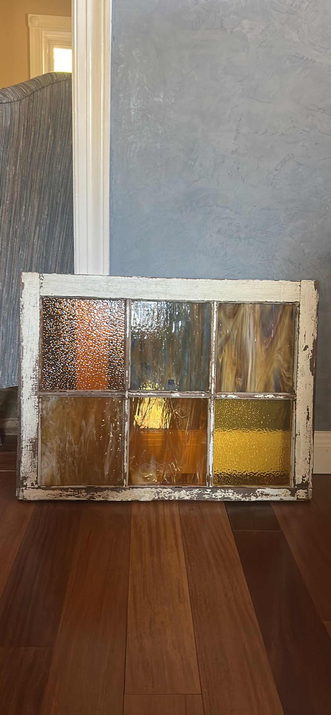 Beautiful Handcrafted Amber Stained Glass Window - Etsy