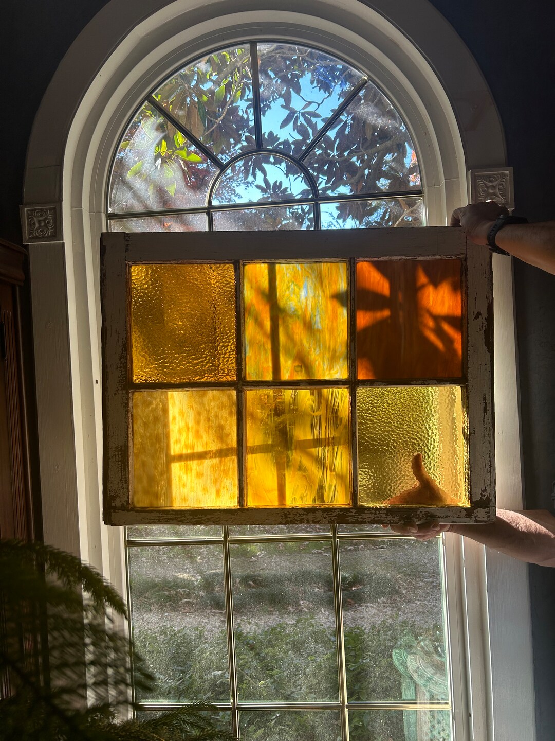 Beautiful Handcrafted Amber Stained Glass Window - Etsy