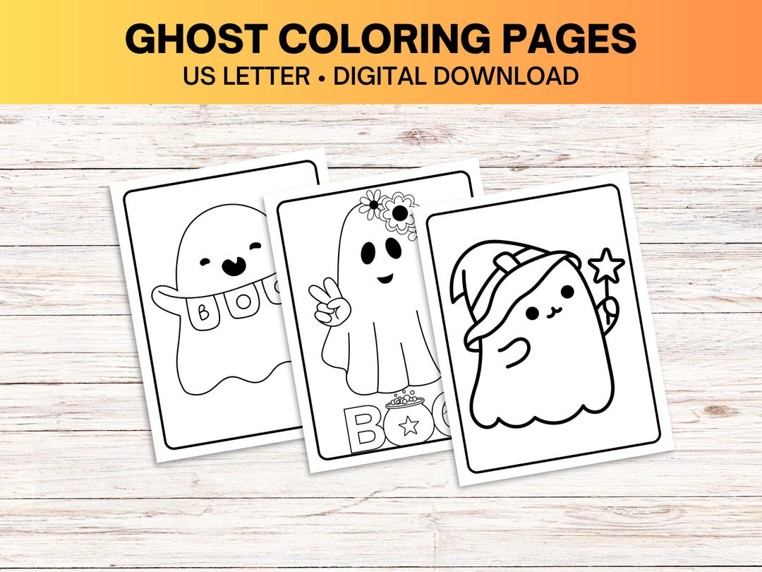 Ghost Coloring Pages Halloween Coloring for Kids Printable Easy ...