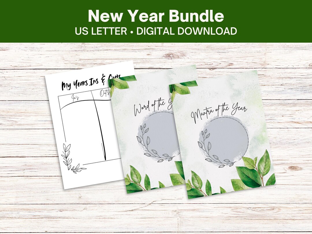 New Year Printable Bundle | Word of the Year | Mantra of Then Year ...