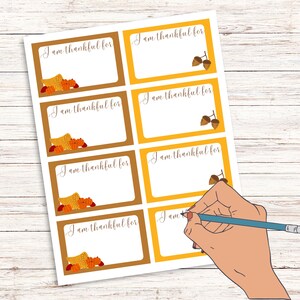Thanksgiving Gratitude Cards Printable | I Am Thankful For - Etsy