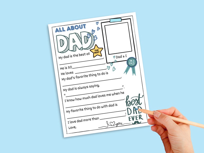 All About Dad Worksheet | Father's Day Activity for Kids | Dad ...