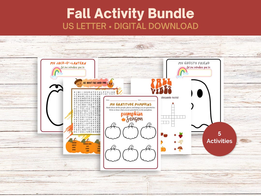 Fall Activity Bundle | Printable Activity Pack for Kids - Etsy