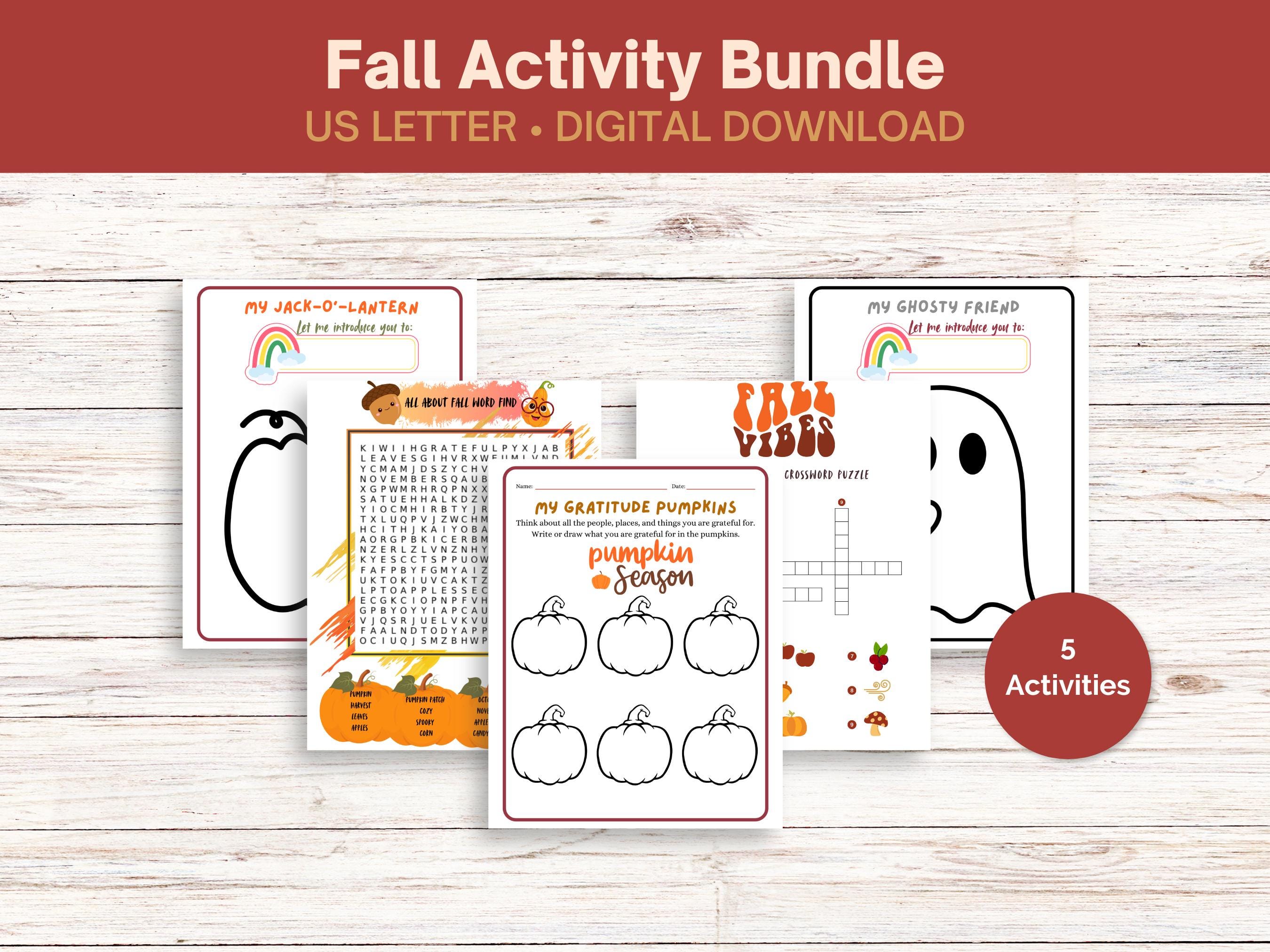 Fall Activity Bundle | Printable Activity Pack for Kids - Etsy