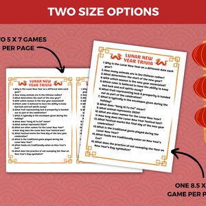 Lunar New Year Trivia Printable Game | Chinese New Year | Year of the ...