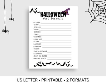 Halloween Word Scramble, Halloween Game, Instant Download, Halloween ...