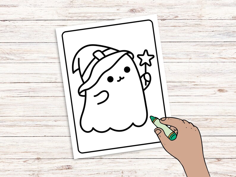 Ghost Coloring Pages Halloween Coloring for Kids Printable Easy ...