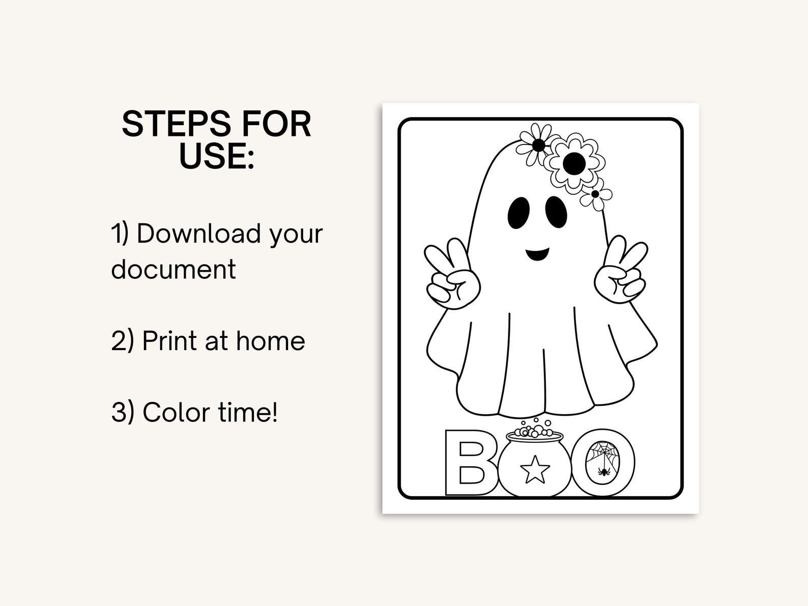 Ghost Coloring Pages Halloween Coloring for Kids Printable Easy ...