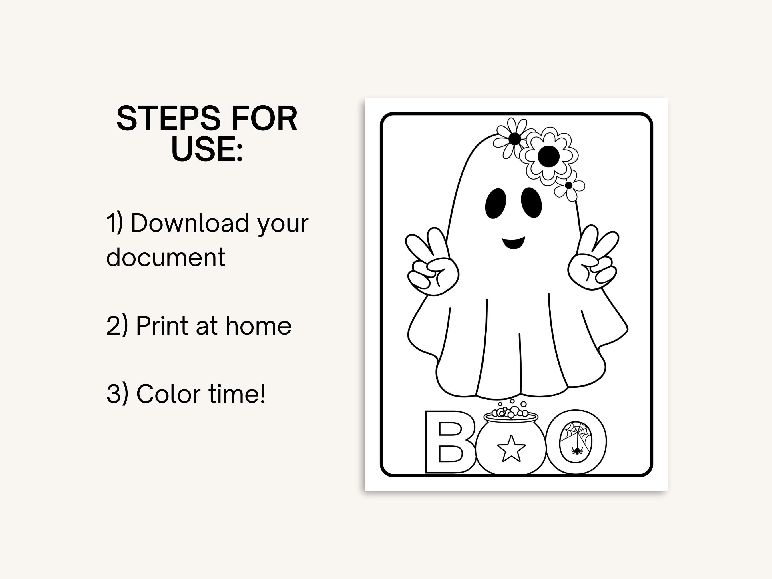 Ghost Coloring Pages | Halloween Coloring for Kids | Printable Easy ...