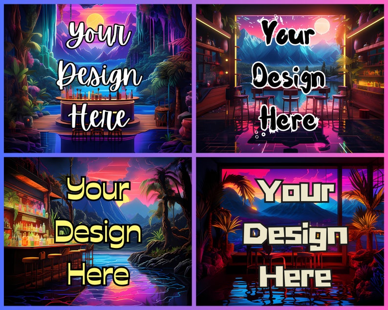 8 Bar & Comedy Club Landscape, Digital Texture for DIY Crafts, Digital ...
