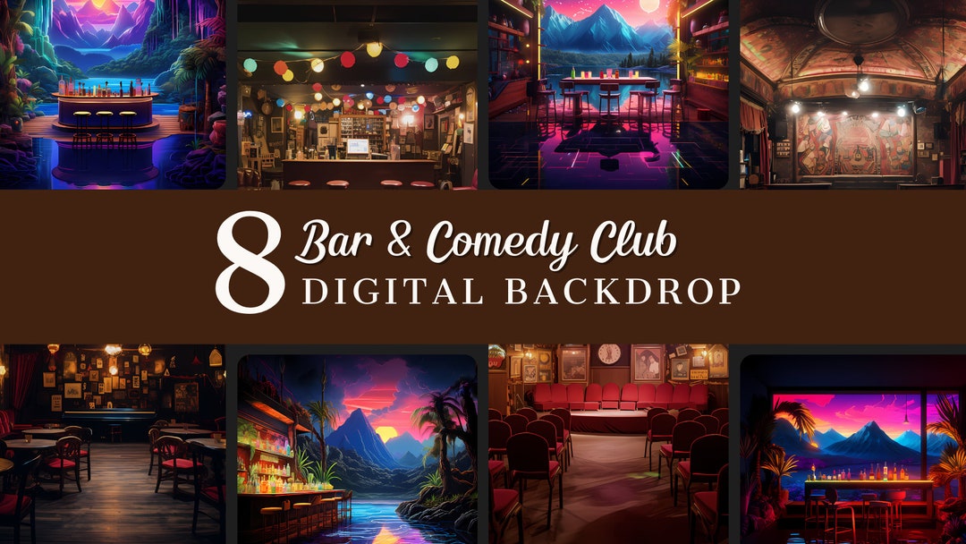 8 Bar & Comedy Club Landscape, Digital Texture for DIY Crafts, Digital ...