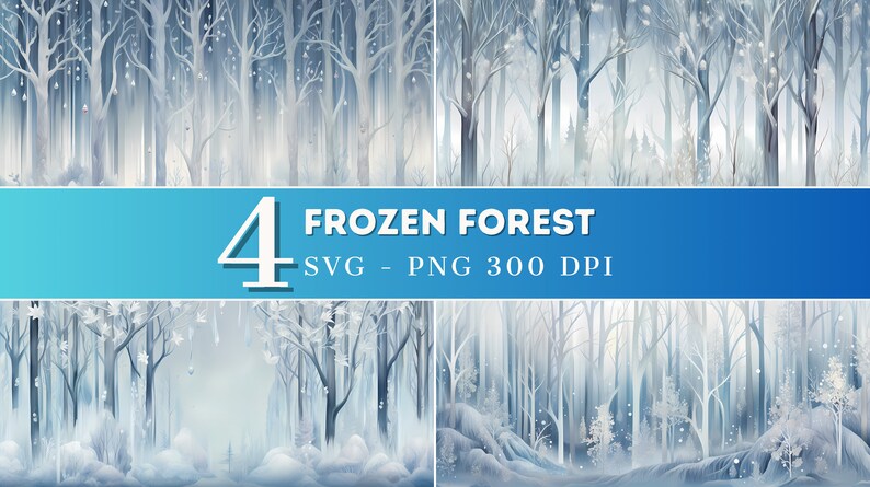 Frozen Forest 4 SVG PNG Jpg Background Textures, Ice Texture for DIY ...