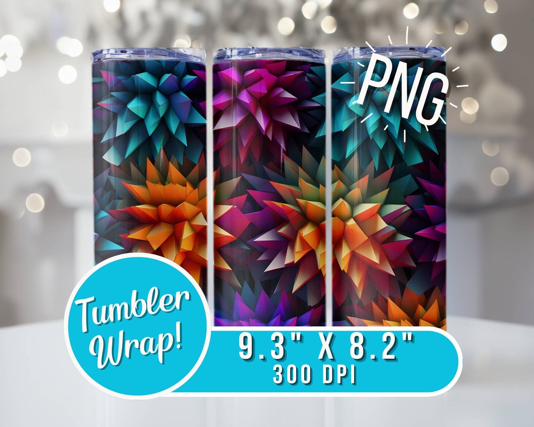 3D Spiked Rainbow 1 PNG for Tumbler Sublimation, Skinny Straight ...
