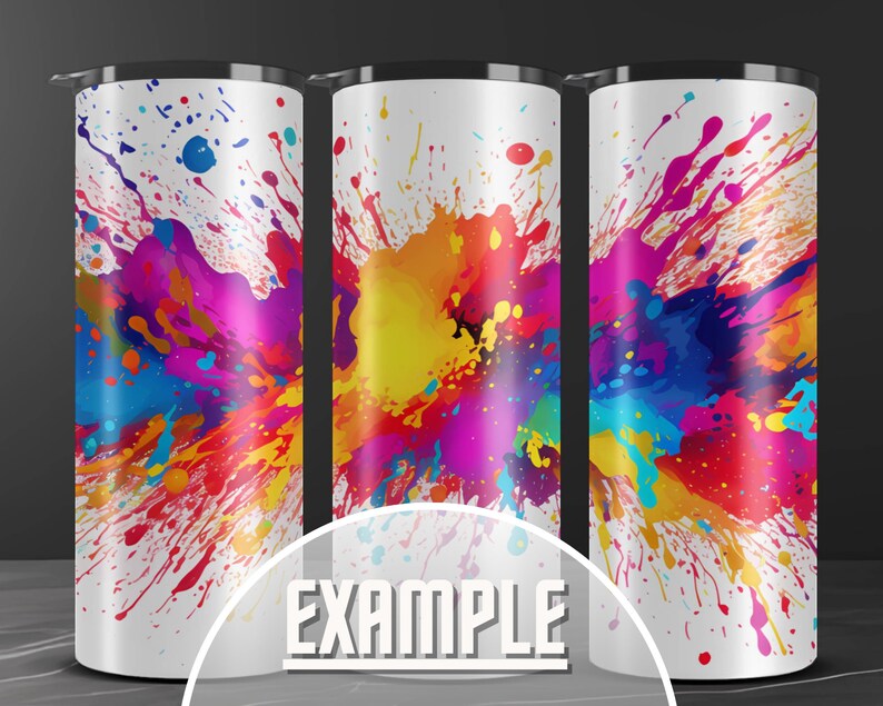 Paint Splatter Tumbler Wrap, Rainbow Sublimation Design (PNG) - Etsy