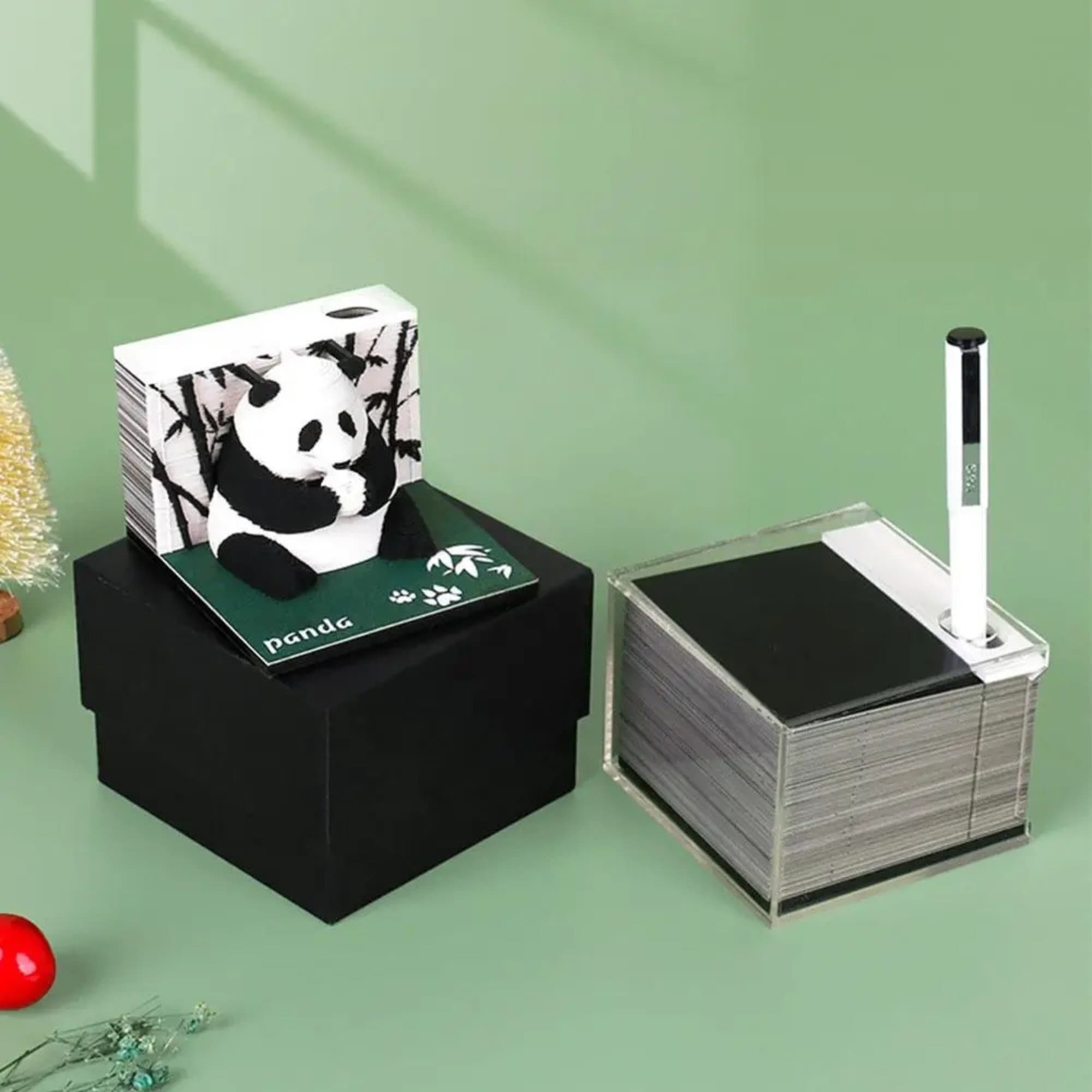 2024 Omoshiroi Block Calendar Panda 3D Art Notepad Panda Block Calendar ...