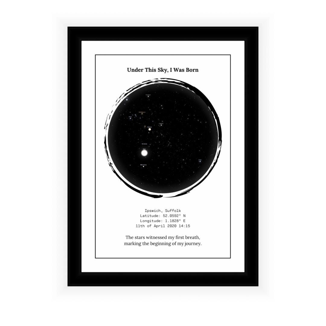 The Sky I Was Born Map Stars - Etsy