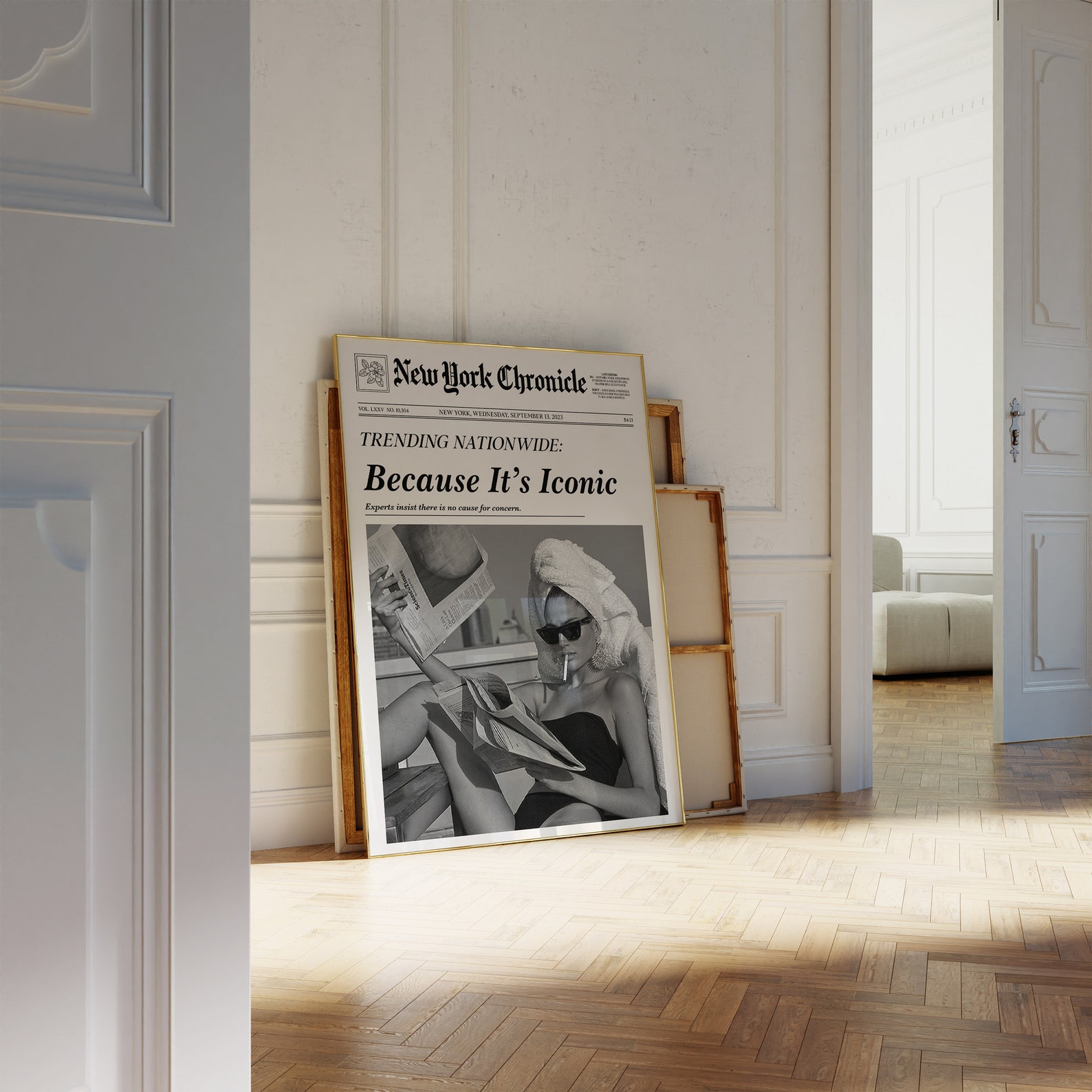 Trendy Newspaper Wall Art, New York News Print | Vintage Bar Cart, It ...