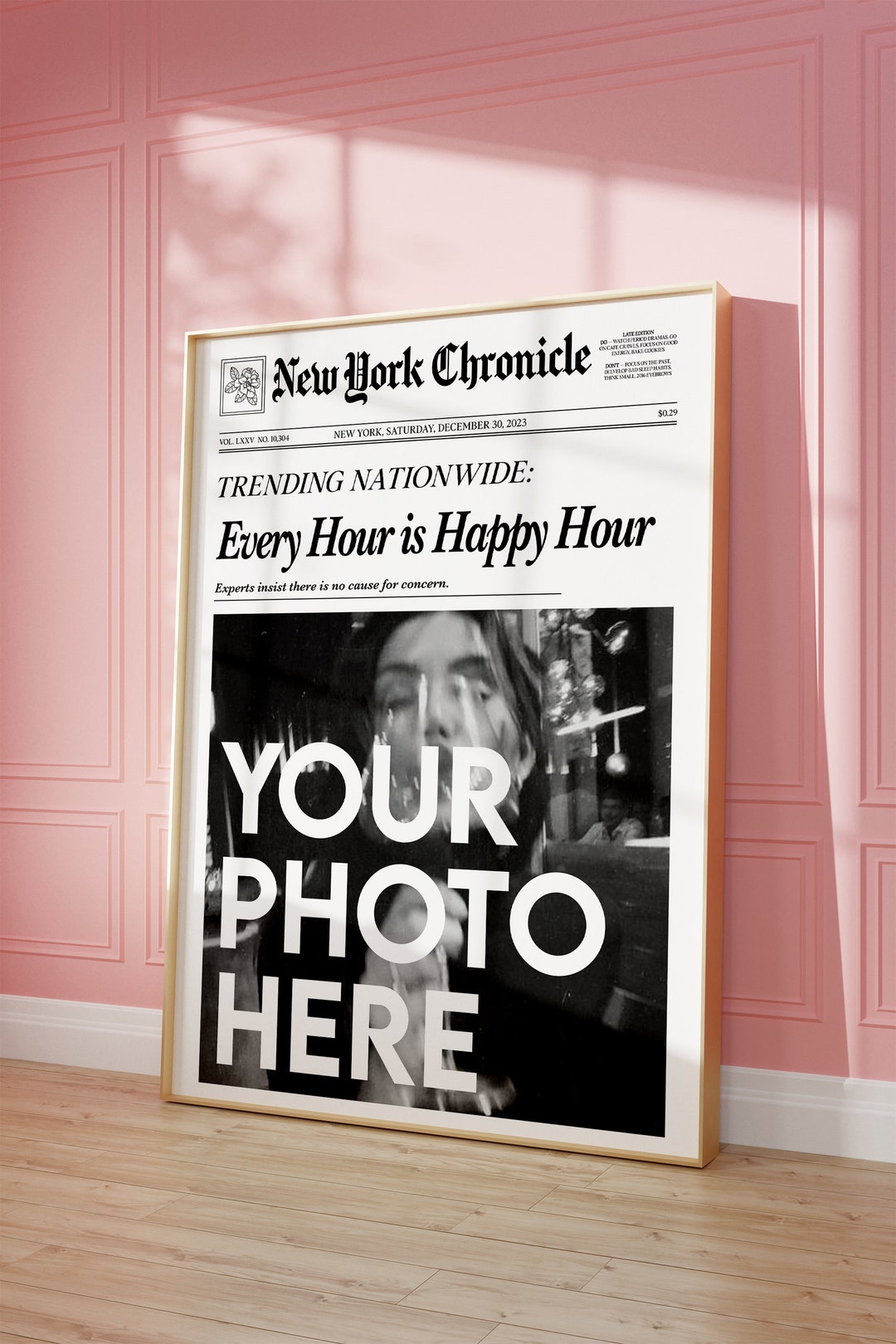 CUSTOM Newspaper Print, Personalized New York Newspaper Wall Art ...