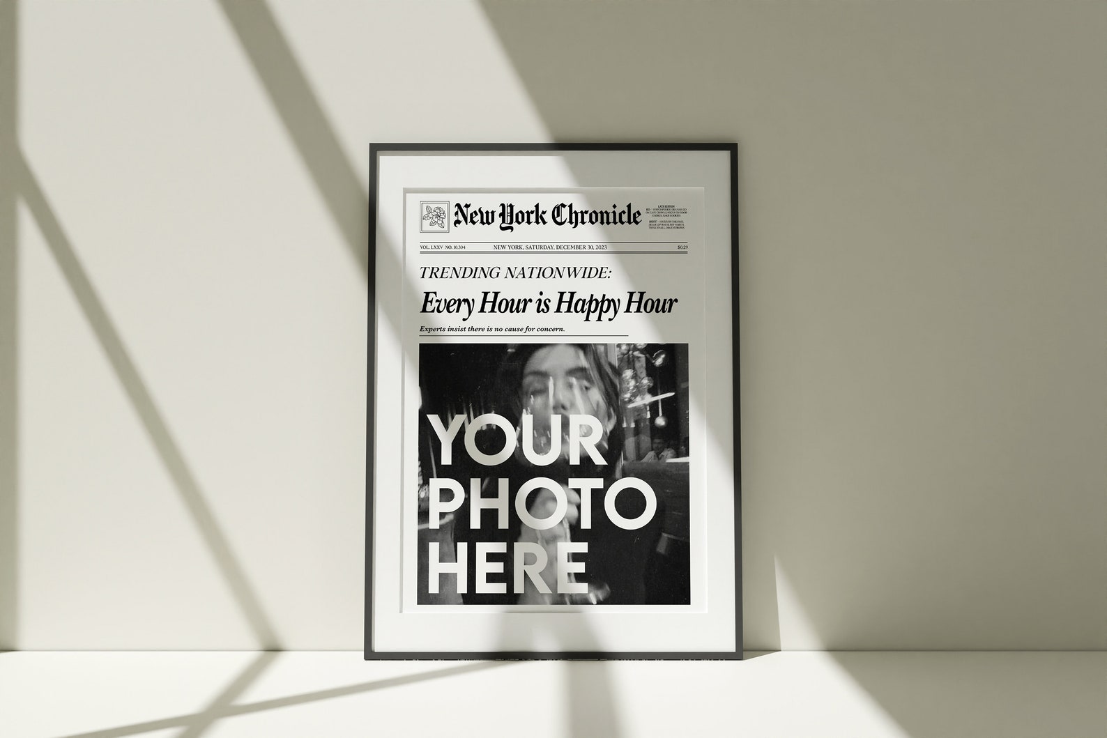 CUSTOM Newspaper Print, Personalized New York Newspaper Wall Art ...