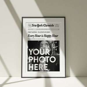 CUSTOM Newspaper Print, Personalized New York Newspaper Wall Art ...