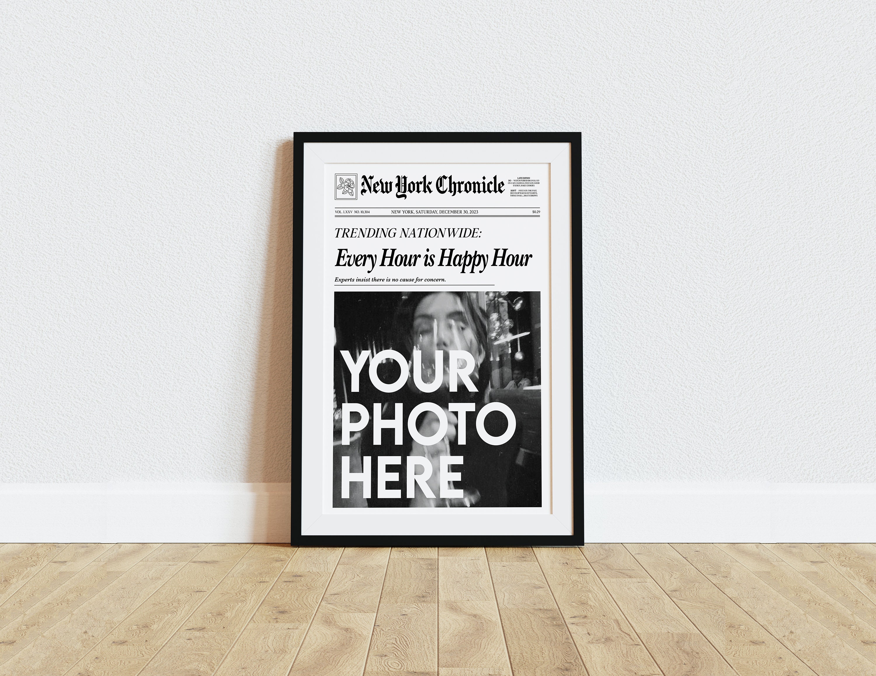 CUSTOM Newspaper Print, Personalized New York Newspaper Wall Art ...