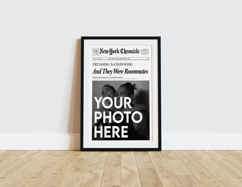 Custom Photo Newspaper Print, Trendy Best Friend Gift (digital Download ...