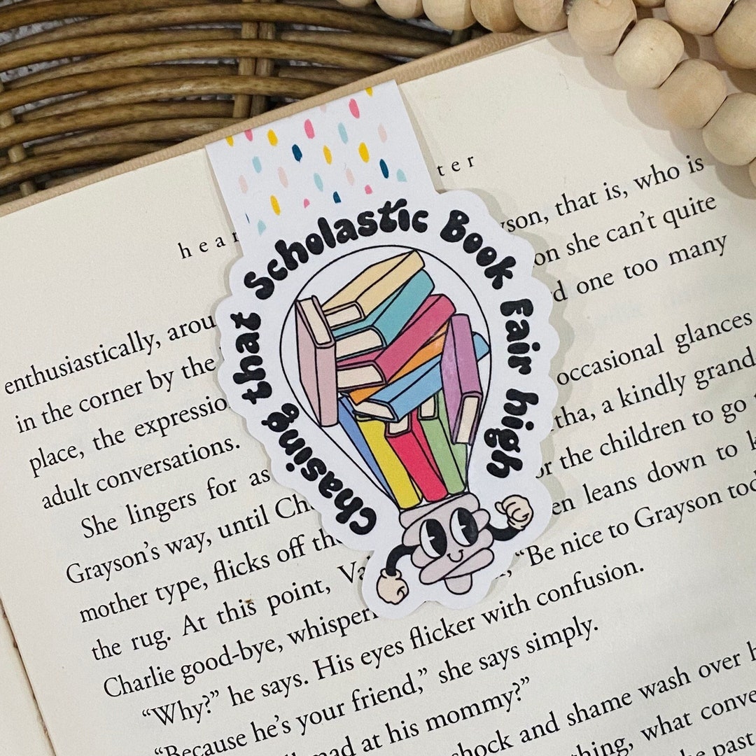 Chasing That Scholastic Book Fair High Magnetic Bookmark, Bookworm ...