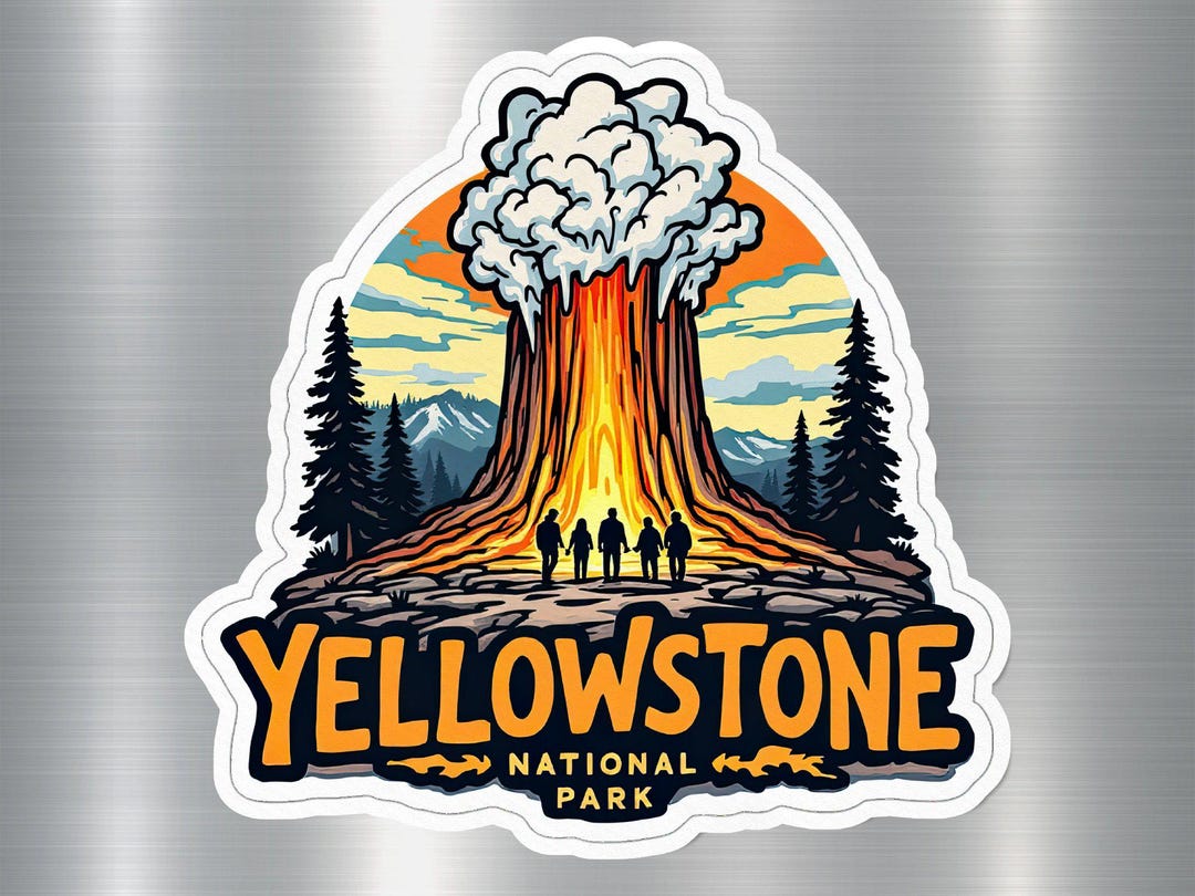 Yellowstone National Park Magnet, Vintage Travel Souvenir, Retro ...