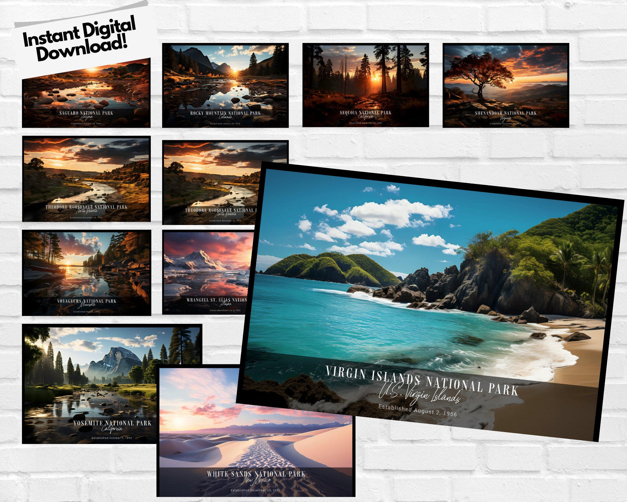 US National Parks Posters Set of All 63 National Parks Posters Prints ...
