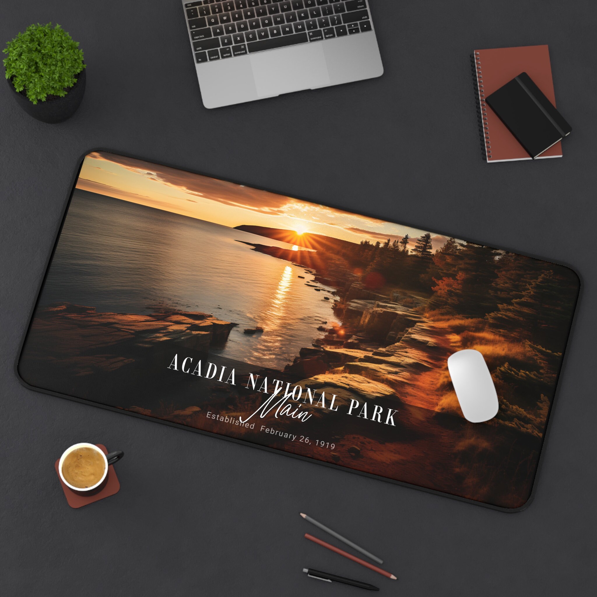 Extra Large National Parks Desk Mat Mouse Pad - Acadia , Nature ...