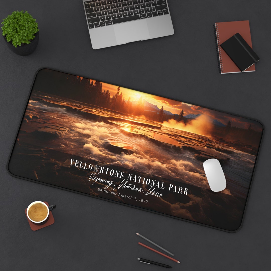 Extra Large National Parks Desk Mat Mouse Pad - Yellowstone , Nature ...