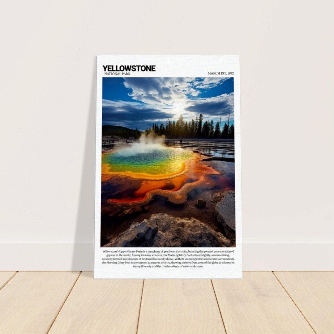 Yellowstone National Park Wall Art Canvas Poster Park Retro Wall Art ...