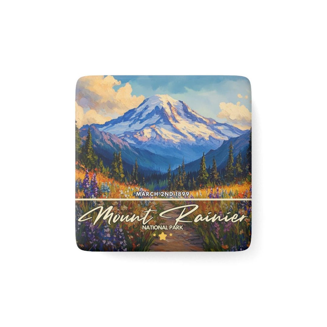 Stunning Mount Rainier National Park Porcelain Magnet Souvenir 2 ...