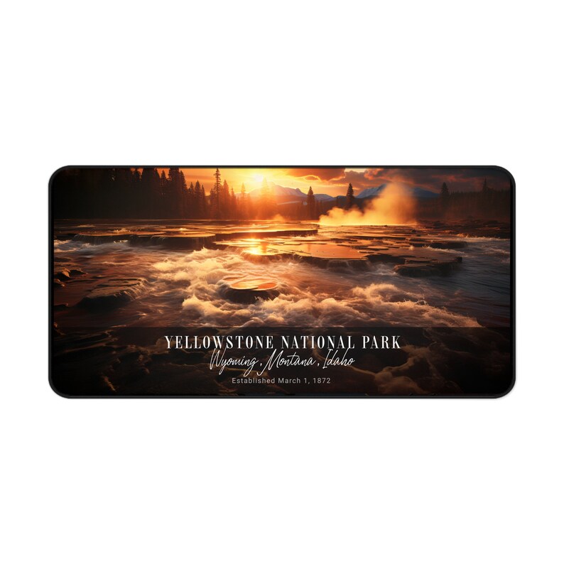 Extra Large National Parks Desk Mat Mouse Pad - Yellowstone , Nature ...
