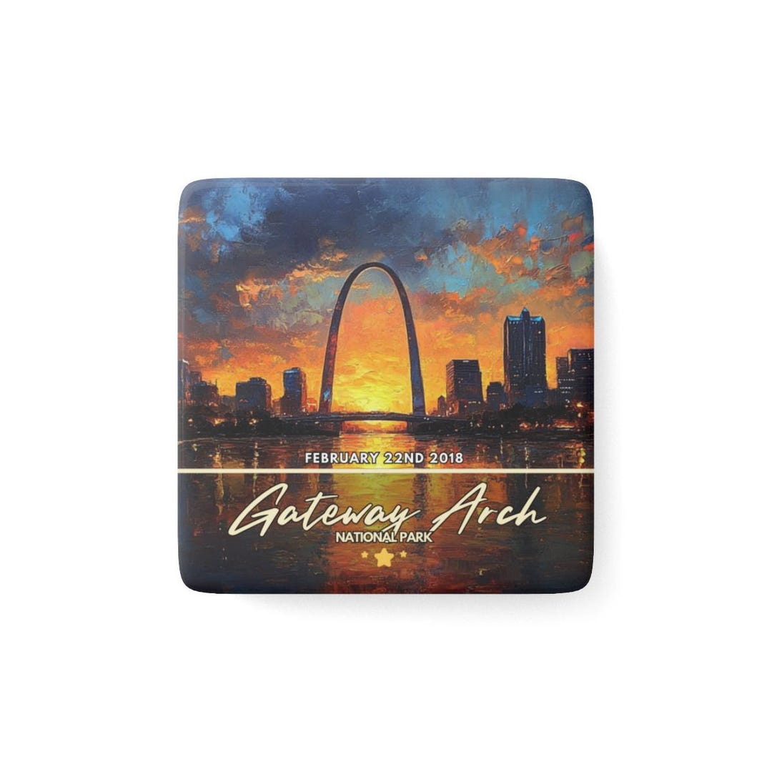 Gateway Arch National Park Porcelain Magnet, Beautiful National Park ...