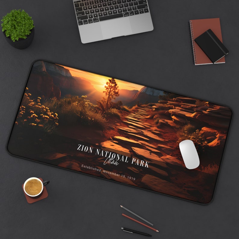 Extra Large National Parks Desk Mat Mouse Pad Zion , Nature Aesthetic ...