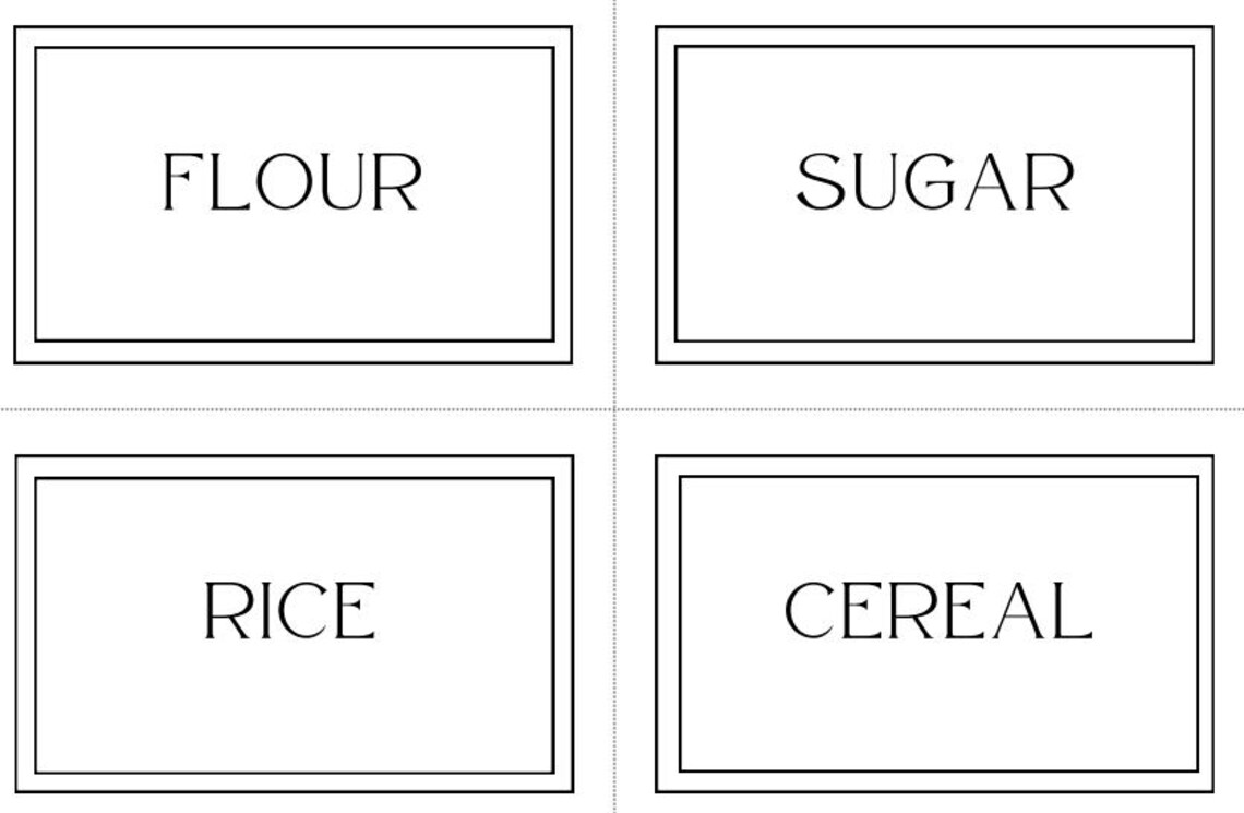 Pantry Staple Label Template - Etsy
