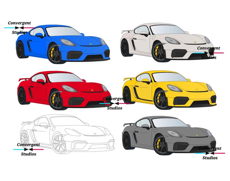 Porsche 718 GT4 Digital Bundle SVG PNG - Etsy