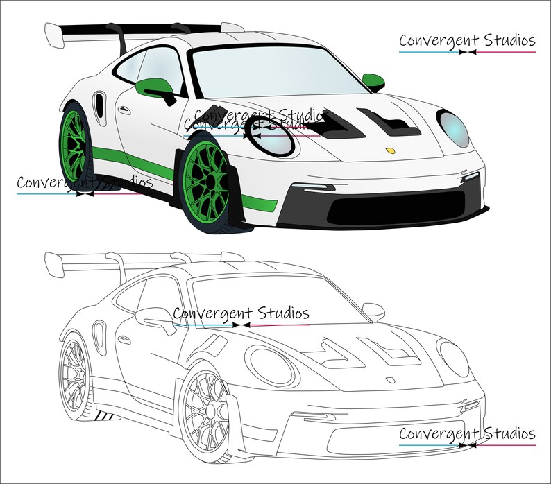 Porsche 911 GT3 RS Digital Super Car Bundle SVG PNG - Etsy