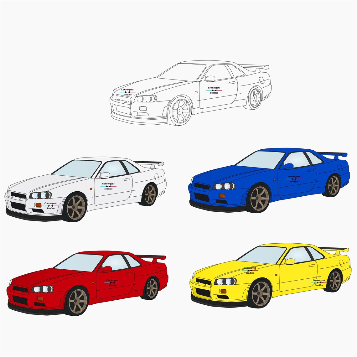 Nissan Skyline R34 Digital Super Car Bundle SVG PNG - Etsy