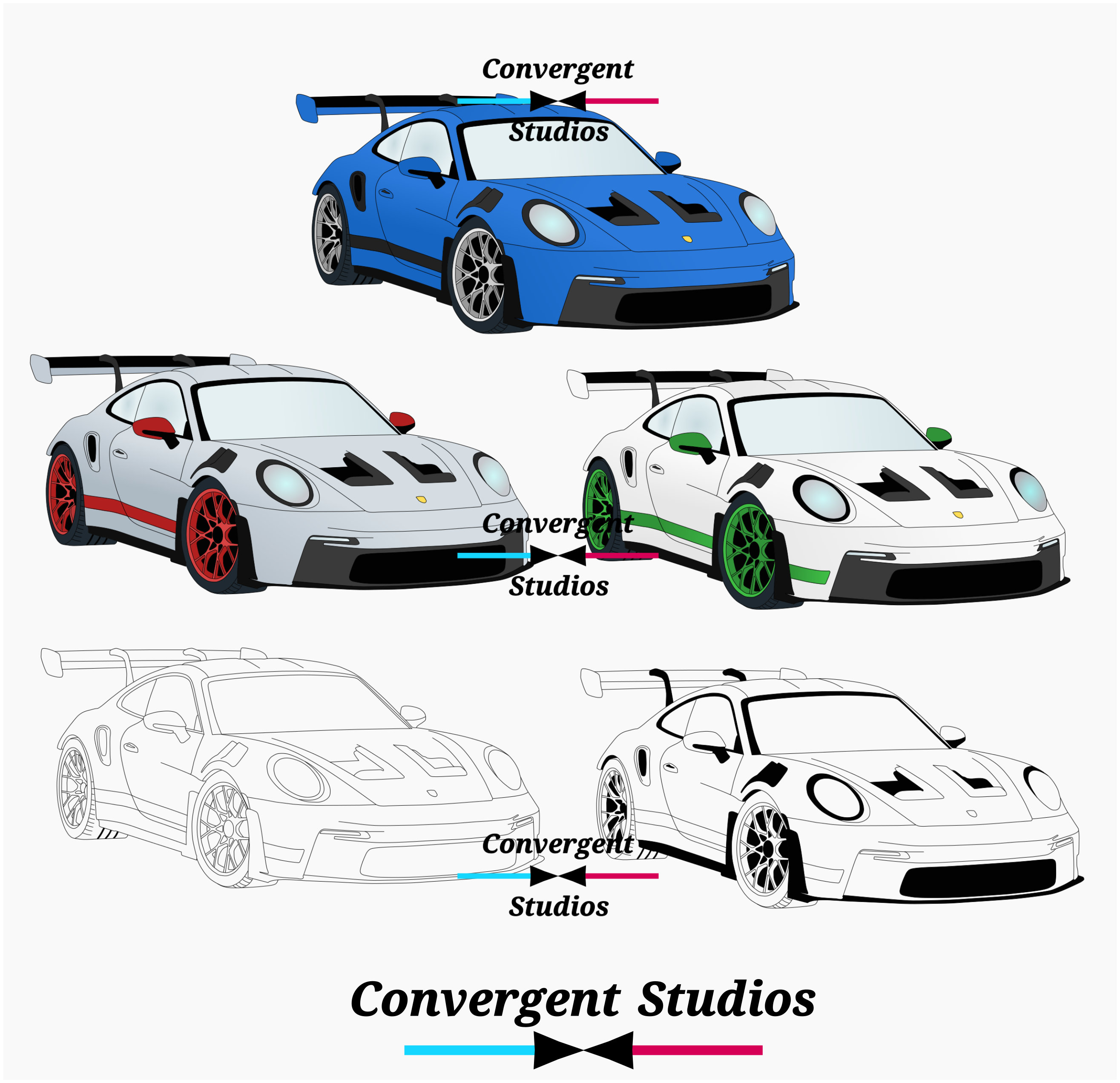 Porsche 911 GT3 RS Digital Super Car Bundle SVG PNG - Etsy
