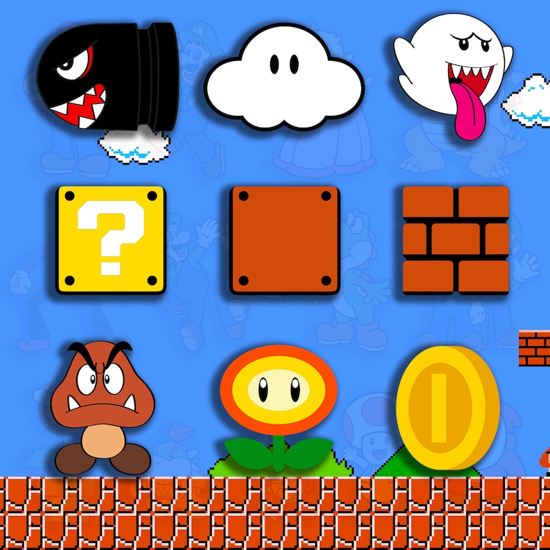 Super Mario Cutout Mini Series 2FT for Birthday Party Event Decor - Etsy