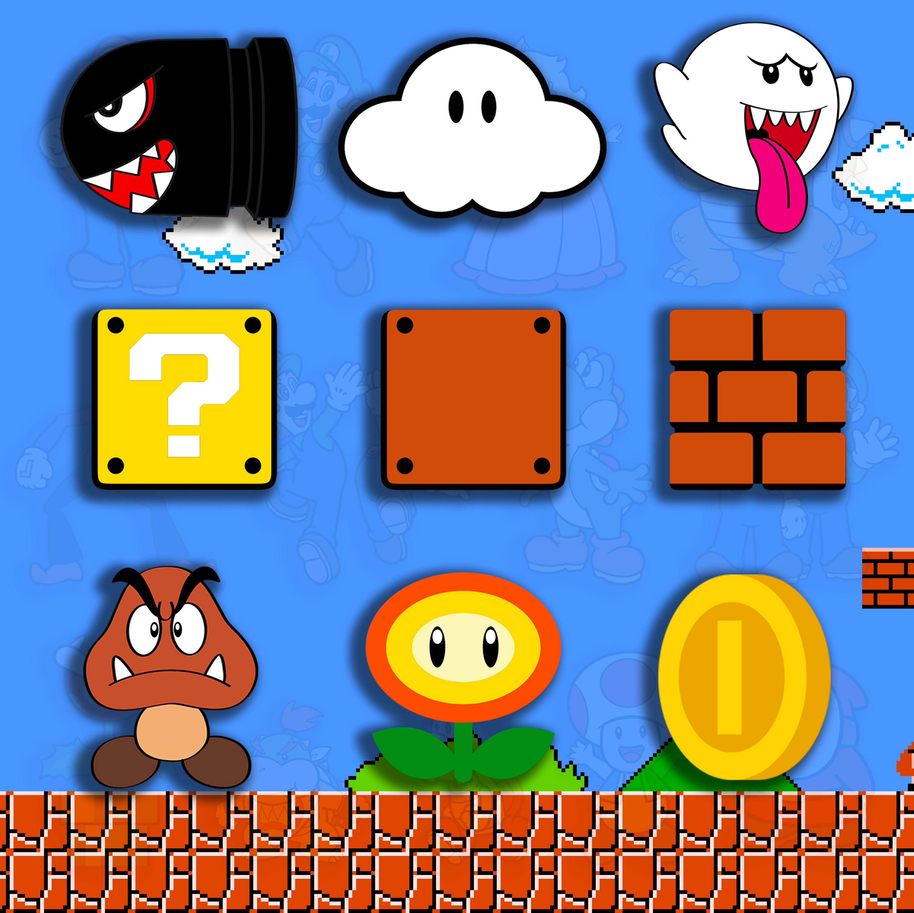 Super Mario Cutout Mini Series 2FT for Birthday Party Event Decor - Etsy