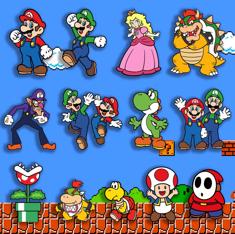 Super Mario Cutout Boards for Birthday Party Event Decor - Etsy