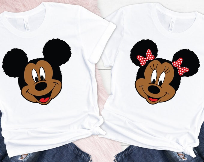 Afro Family T-shirts, African Mickey Mouse and Minnie Mouse Shirts ...
